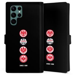 DeinDesign Galaxy S22 Ultra Handy Klapph&uuml;lle Handyh&uuml;lle aus Kunst Leder schwarz Flip Case Eintracht Frankfurt Soccer Sge Sideflip mit langer Lasche
