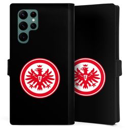 DeinDesign Galaxy S22 Ultra Handy Klapph&uuml;lle Handyh&uuml;lle aus Kunst Leder schwarz Flip Case Sge Eintracht Frankfurt Eagle Sideflip mit langer Lasche