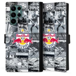 DeinDesign Galaxy S22 Ultra Handy Klapph&uuml;lle Handyh&uuml;lle aus Kunst Leder schwarz Flip Case Salzburg Red Bull Fc Red Bull Salzburg Sideflip mit langer Lasche