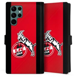 DeinDesign Galaxy S22 Ultra Handy Klapph&uuml;lle Handyh&uuml;lle aus Kunst Leder schwarz Flip Case 1. Fc K&ouml;ln Billy Goat Hennes Official Licensed Product Sideflip mit 