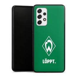 DeinDesign Galaxy A53 5G Handy Silikon H&uuml;lle Case schwarz Handyh&uuml;lle Official Licensed Product Statement Sv Werder Bremen