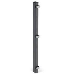 GAH Alberts Zaunpfosten ALBERTS "60x40 mm f&uuml;r Doppelstabmattenzaun", grau (anthrazit), B:6cm H:87,5cm T:4cm, Stahl, Zaunpfosten, 87,5 cm, zur Befestigung mit Einschlag-Bodenh&uuml;lse oder Pfostentr&auml;ger