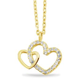 Adelia&acute;s Kette ohne Anh&auml;nger ADELIA&acute;S "Damen Halskette mit Anh&auml;nger &ndash; Herz aus 925 Silber", gold, Halsketten, Damen, 45cm, Silber 925 (Sterlingsilber), Ein stilvolles Geschenk f&uuml;r besondere Momente