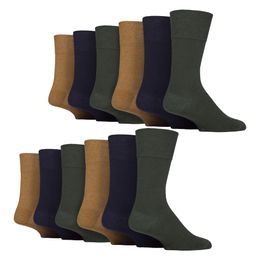 12 Paar Herren Gentle Grip Oberseite Diabetikersocken | Nicht-elastische Baumwollsocken