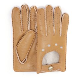 Australia Luxe Motorradhandschuhe aus kastanienbraunem Leder