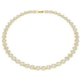 Collier Swarovski "Schmuck Geschenk Una Angelic Tennis Halskette", gold (gelbgoldfarben, kristallwei&szlig;), Halsketten, Damen, Metall, L: 41 B: 8mm, Collier, mit Swarovski Kristall, B:8mm