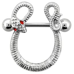 Adelia&acute;s Brustwarzenpiercing ADELIA&acute;S "Piercing - Brustwarzenpiercing Titan Schlange Kugel", silber, Piercings, Damen, Schlange mit Kugel, 12 mm L&auml;nge, 1,6 mm St&auml;rke, Titan