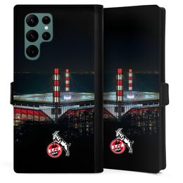 DeinDesign Galaxy S22 Ultra Handy Klapph&uuml;lle Handyh&uuml;lle aus Kunst Leder schwarz Flip Case Stadium 1. Fc K&ouml;ln Official Licensed Product Sideflip mit langer Lasche