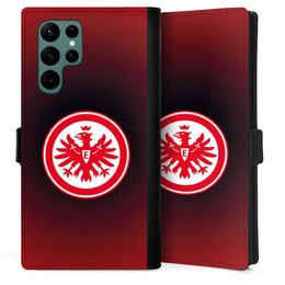 DeinDesign Galaxy S22 Ultra Handy Klapph&uuml;lle Handyh&uuml;lle aus Kunst Leder schwarz Flip Case Official Licensed Product Coat Of Arms Eintracht Frankfurt Sideflip mit
