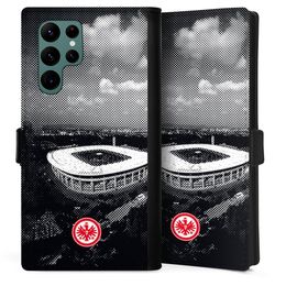 DeinDesign Galaxy S22 Ultra Handy Klapph&uuml;lle Handyh&uuml;lle aus Kunst Leder schwarz Flip Case Eintracht Frankfurt Sge Stadium Sideflip mit langer Lasche