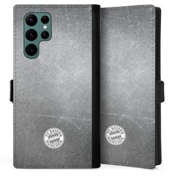 DeinDesign Galaxy S22 Ultra Handy Klapph&uuml;lle Handyh&uuml;lle aus Kunst Leder schwarz Flip Case Concrete Fcb Fc Bayern M&uuml;nchen Sideflip mit langer Lasche