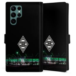 DeinDesign Galaxy S22 Ultra Handy Klapph&uuml;lle Handyh&uuml;lle aus Kunst Leder schwarz Flip Case Borussia M&ouml;nchengladbach Official Licensed Product Stadium Sideflip mit
