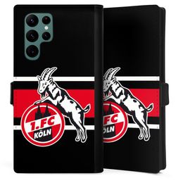 DeinDesign Galaxy S22 Ultra Handy Klapph&uuml;lle Handyh&uuml;lle aus Kunst Leder schwarz Flip Case Official Licensed Product 1. Fc K&ouml;ln Logo Sideflip mit langer Lasche