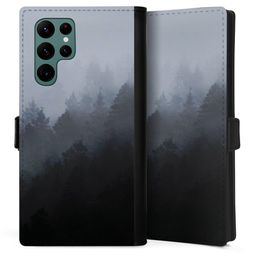 DeinDesign Galaxy S22 Ultra Handy Klapph&uuml;lle Handyh&uuml;lle aus Kunst Leder schwarz Flip Case Tree Nature Kunst Sideflip mit langer Lasche