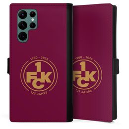 DeinDesign Galaxy S22 Ultra Handy Klapph&uuml;lle Handyh&uuml;lle aus Kunst Leder schwarz Flip Case 125 Jahre 1. Fc Kaiserslautern 1. Fck Sideflip mit langer Lasche