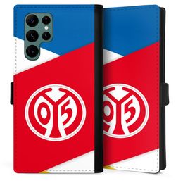 DeinDesign Galaxy S22 Ultra Handy Klapph&uuml;lle Handyh&uuml;lle aus Kunst Leder schwarz Flip Case 1. Fsv Mainz 05 E.V. Official Licensed Product Soccer Sideflip mit 