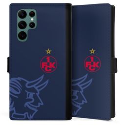 DeinDesign Galaxy S22 Ultra Handy Klapph&uuml;lle Handyh&uuml;lle aus Kunst Leder schwarz Flip Case Logo 1. Fc Kaiserslautern 1. Fck Sideflip mit langer Lasche