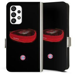 DeinDesign Galaxy A53 5G Handy Klapph&uuml;lle Handyh&uuml;lle aus Kunst Leder wei&szlig; Flip Case Fcb Official Licensed Product Fc Bayern M&uuml;nchen Stadium Sideflip mit Lasche