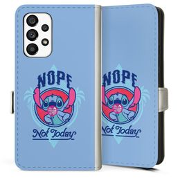 DeinDesign Galaxy A53 5G Handy Klapph&uuml;lle Handyh&uuml;lle aus Kunst Leder wei&szlig; Flip Case Disney Sayings Lilo & Stitch Sideflip mit Lasche