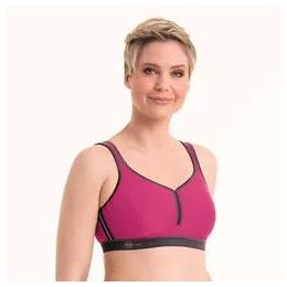 Sport-BH Anita ACTIVE "Performance", Damen, Gr. 75, Cup A, grau (pink, anthrazit), Stoff, Obermaterial: 62% Polyamid, 21% Polyester, 17% Elasthan, Mesh, clean, matt, unifarben, Basic, BHs Sport-BH, Cup A-E, vorgeformte Cups, verstellbare Tr&auml;ger, atmungsaktiv, nahtlos