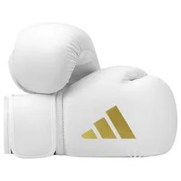 Boxhandschuhe Adidas PERFORMANCE "Speed 50" Gr. 14, gold (wei&szlig;, goldfarben), Boxhandschuhe, 14, Obermaterial: 100% Kunstleder