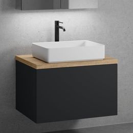 neoro n50 Unterschrank B: 80 cm mit 1 Auszug, Waschtisch B: 58 cm wei&szlig; matt,, BN0065WM+BN0432BM+BN0402W1,
