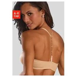 Push-up-BH JETTE, Damen, Gr. 70, Cup B, braun (toffee), Microtouch, Obermaterial: 60% Polyamid, 35% Polyester, 5% Elasthan, BHs Push-up-BH, mit B&uuml;gel und edlem Kettendetail hinten, sexy Dessous