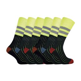 3er-Pack Herren Schwerlast Baumwolle Hi-Viz Arbeitssocken