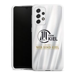 DeinDesign Galaxy A33 5G Handy Silikon H&uuml;lle Case wei&szlig; Handyh&uuml;lle Handball Official Licensed Product Thw Kiel Silikon Case