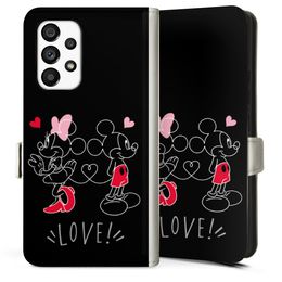 DeinDesign Galaxy A53 5G Handy Klapph&uuml;lle Handyh&uuml;lle aus Kunst Leder wei&szlig; Flip Case Disney Love Sideflip mit Lasche