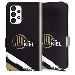 DeinDesign Galaxy A53 5G Handy Klapph&uuml;lle Handyh&uuml;lle aus Kunst Leder wei&szlig; Flip Case Thw Kiel Handball Logo Sideflip mit Lasche