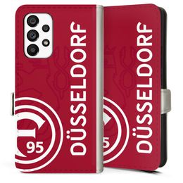 DeinDesign Galaxy A53 5G Handy Klapph&uuml;lle Handyh&uuml;lle aus Kunst Leder wei&szlig; Flip Case Lettering F95 Fortuna D&uuml;sseldorf Sideflip mit Lasche