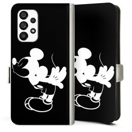DeinDesign Galaxy A53 5G Handy Klapph&uuml;lle Handyh&uuml;lle aus Kunst Leder wei&szlig; Flip Case Disney Mickey Mouse Official Licensed Product Sideflip mit Lasche