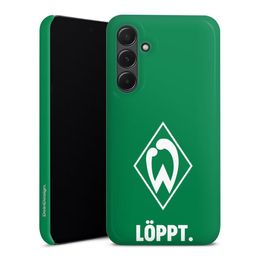 DeinDesign Galaxy A35 5G Handy Premium Case Smartphone Handyh&uuml;lle Schutzh&uuml;lle gl&auml;nzend Sv Werder Bremen Statement Official Licensed Product Premium Case