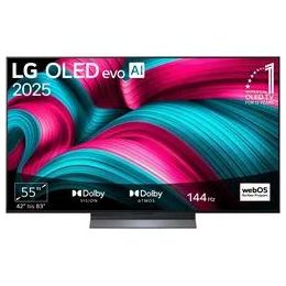LG OLED-Fernseher "OLED55C5ELB", Energieeffizienz: G (A-G), grau (grau, schwarz), 55, Fernseher