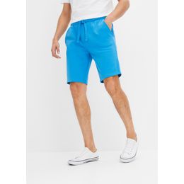 Sweatbermudas bonprix, Herren, Gr. 48/50, N-Gr, mittelmeerblau, angeraute Sweatware, Obermaterial: 60% Baumwolle, 40% Polyester, unifarben, regular fit kniefrei, Hosen, elastischer Bund und seitlichen Einstecktaschen