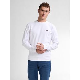 Sweatshirt PETROL INDUSTRIES, Herren, Gr. XXL, wei&szlig; (hellwei&szlig;), Sweatware, Obermaterial: 95% Baumwolle, 5% Elasthan, regular fit taillenbedeckt, Rundhals, Rippb&uuml;ndchen, Sweatshirts Sweatshirt, mit Logo Stickerei