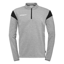 Trainingspullover Uhlsport "1/4 ZIP TOP Squad 27", Herren, Gr. 4XL, grau (schwarz grau melange, schwarz), Obermaterial: 100% Polyester Pol. recyc.., Pullover