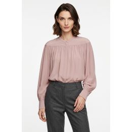 Langarmbluse BOSS Orange "Bethena Premium Damenmode", Damen, Gr. 40, open pink 698, Web, Obermaterial: 100% Viskose, unifarben, relaxed fit h&uuml;ftbedeckend, Rundhals, Manschette, Blusen, mit verdeckter Knopfleiste, Relaxed Fit