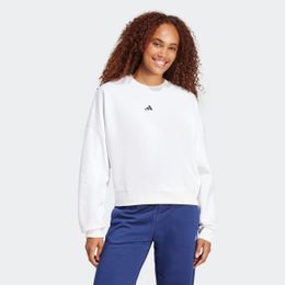 Sweatshirt adidas Sportswear "W SL FC SWT", Damen, Gr. L, schwarz-wei&szlig; (wei&szlig;, schwarz), Obermaterial: 70% Baumwolle, 30% Polyester, normal, Rundhals, angesetztes B&uuml;ndchen, Sweatshirts Sweatshirt