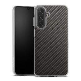 DeinDesign Galaxy A26 Handy Silikon H&uuml;lle Case transparent Handyh&uuml;lle Metallic Look Carbon Muster Silikon Case