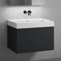 neoro n50 Unterschrank B: 80 cm mit 1 Auszug, Waschtisch ohne Hahnloch wei&szlig; matt,, BN0134WM+BN0432BM,