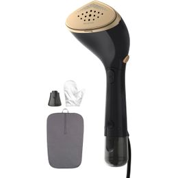 Philips Dampfb&uuml;rste "STH7060/80 "Performer", 100 ml und 200 ml Wassertank, Metallplatte", schwarz, gold, B:12,9cm H:14,1cm T:35,5cm, B&uuml;geleisen, verstellbarer Kopf, Handschuh und Stylemat inkl.