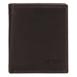 Geldb&ouml;rse mano "SUTURA", Damen, braun (dunkelbraun), Leder, unifarben, Kleinlederwaren, echt Leder
