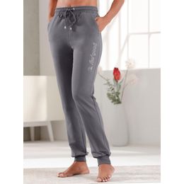 Dehnbund-Hose feel good, Damen, Gr. 40/42, Normalgr&ouml;&szlig;en, grau (anthrazit), 95% Baumwolle, 5% Elasthan, unifarben, Hosen