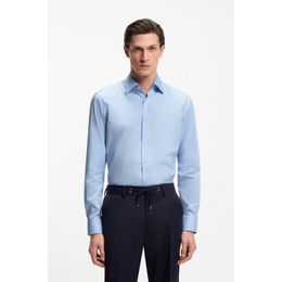 Businesshemd BOSS, Herren, Gr. 43, N-Gr, light, pastel blau450, Web, Obermaterial: 100% Baumwolle, unifarben, regular fit normal, Rundhals, Manschette mit Schlitz, Hemden, Kent-Kragen, Regular Fit, b&uuml;gelleichte Baumwollqualit&auml;t
