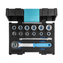 Gedore Steckschl&uuml;sselsatz, Set 14tlg,12-kant, 1/4 Zoll, 4-13mm, Werkzeug, Knarre Umschalthebel, f&uuml;r KFZ, D20 DMU 3 (1815598)
