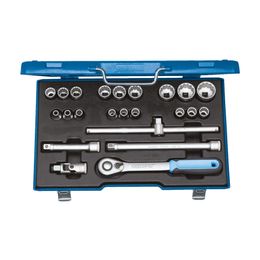 Gedore Steckschl&uuml;sselsatz, Set 23tlg, Doppel 6-kant, 1/2 Zoll, 8-24mm, Werkzeug, Knarre Umschalthebel, f&uuml;r KFZ, D19 EMU 20 (2545845)