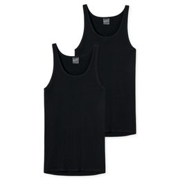 Unterhemd Schiesser "Original Classics", Herren, Gr. 5, N-Gr, schwarz (000, schwarz), Obermaterial: 95% Baumwolle, 5% Elasthan, unifarben, eng, Rundhals, Unterhemden Unterhemd, mit etwas l&auml;ngerer R&uuml;ckenpartie