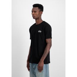 T-Shirt Alpha Industries "Signature Backprint T-Shirt", Herren, Gr. L, schwarz, Obermaterial: 100% Baumwolle, Shirts T-Shirt